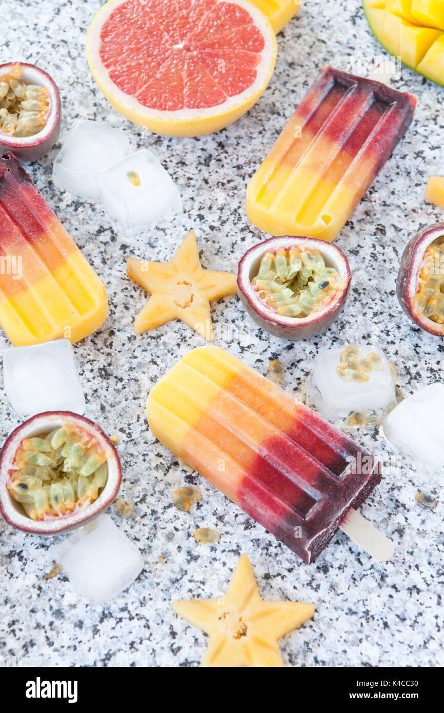 Homemade Frozen Popsicles Stock Photo - Alamy