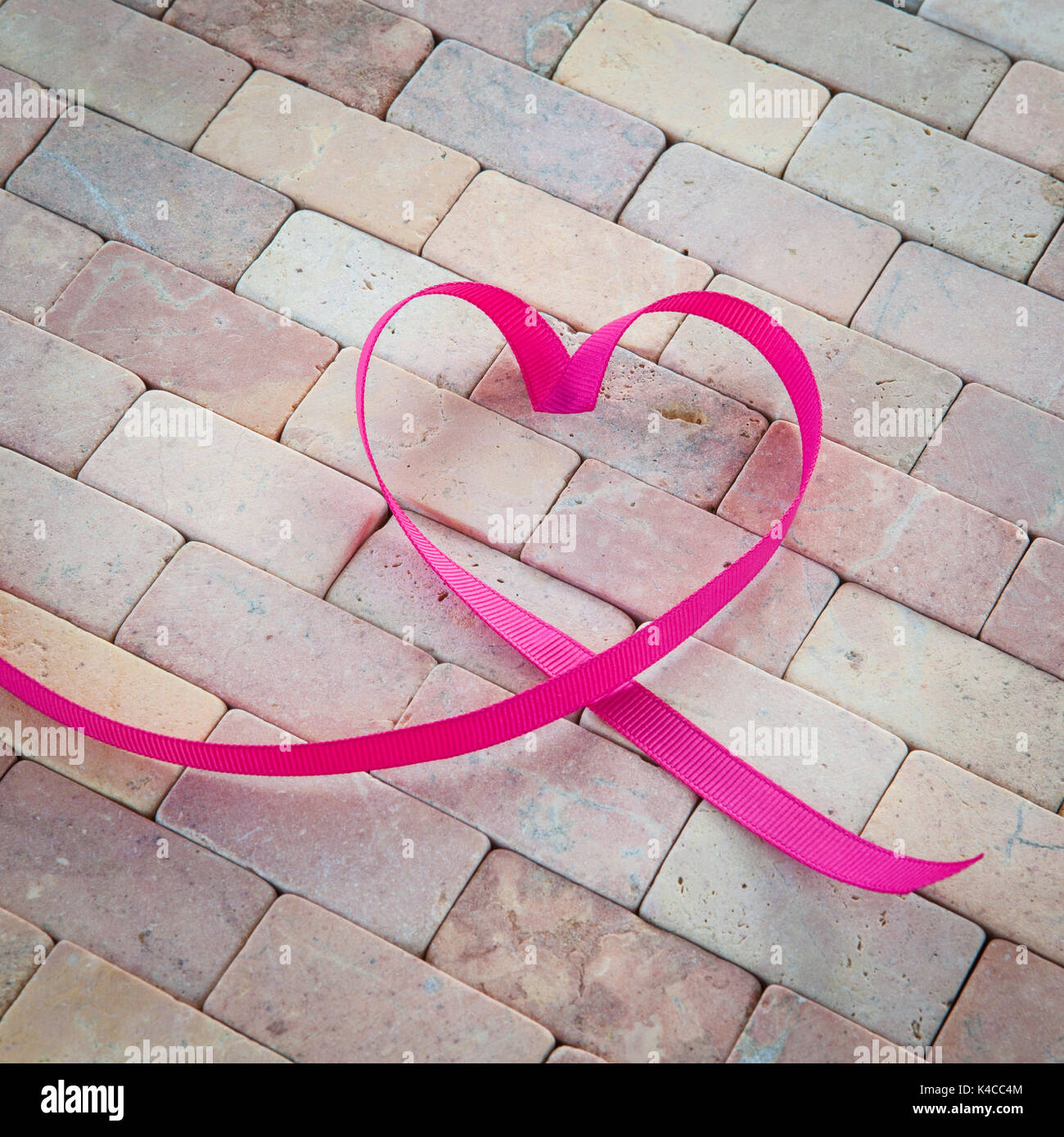Ribbon In A Heart Stock Photo - Alamy