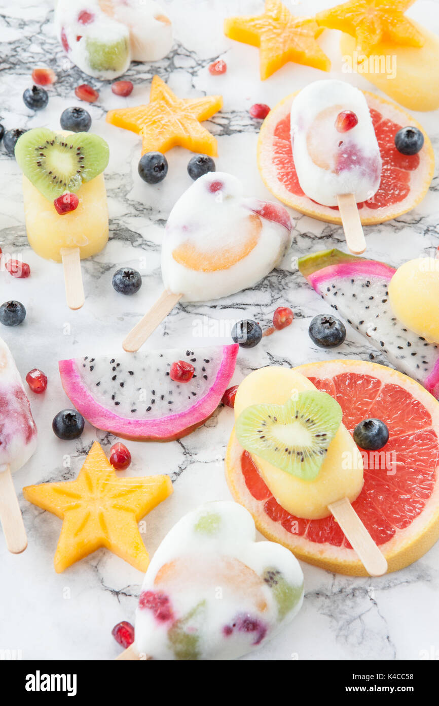 Homemade Frozen Popsicles Stock Photo - Alamy