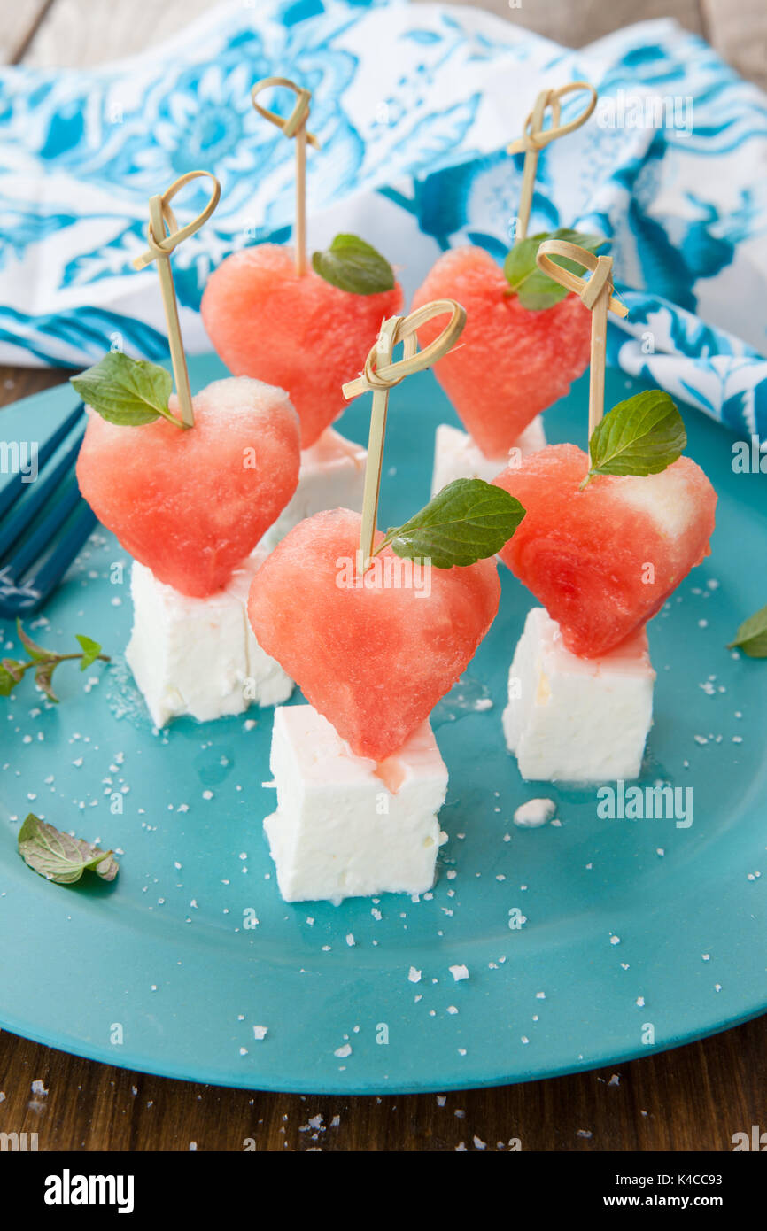 Feta Cheese And Water Melon Stock Photo - Alamy