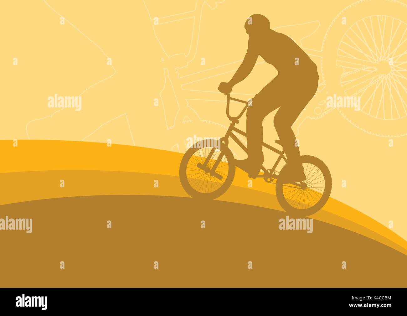 Bicycle extreme freestyle rider action vector abstract background Stock ...