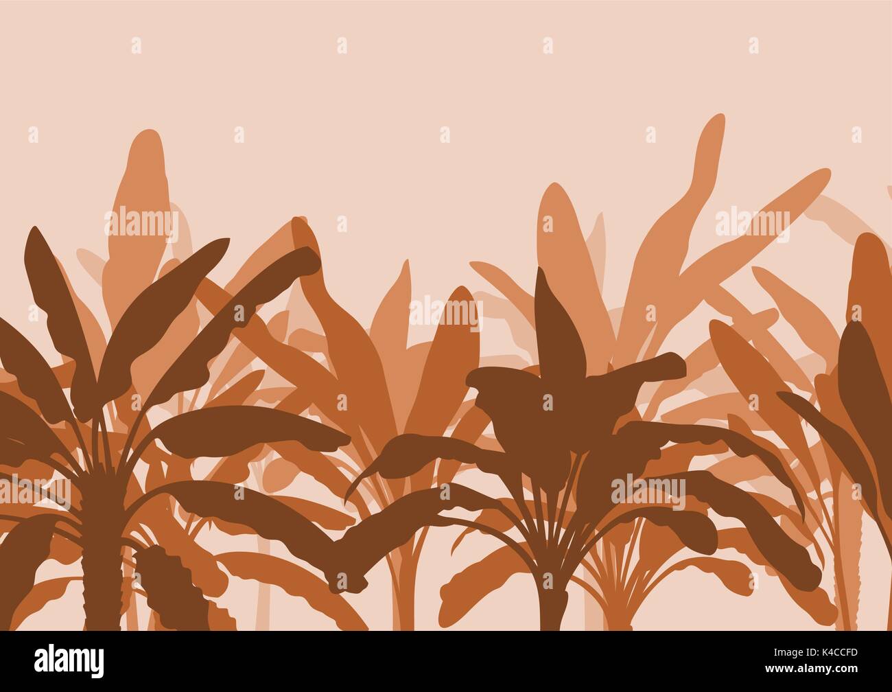 Raw banana tree farm field vector background Stock Vector Image & Art ...
