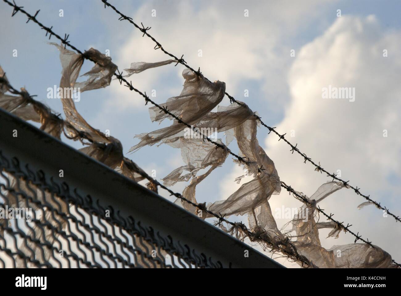 Hamburg Harbor Fence Stock Photo - Alamy