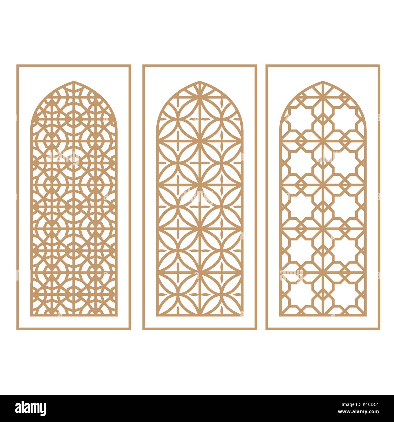 Traditional Arabic Window and Door Pattern, vector set Stock Vector ...