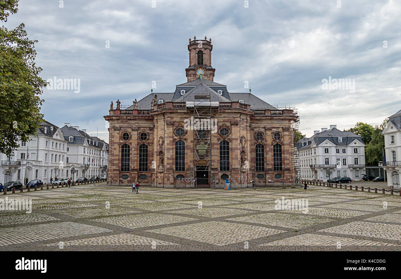 Ludwigskirche in Old Saarbrücken, Germany, is a Lutheran Baroque-Style ...