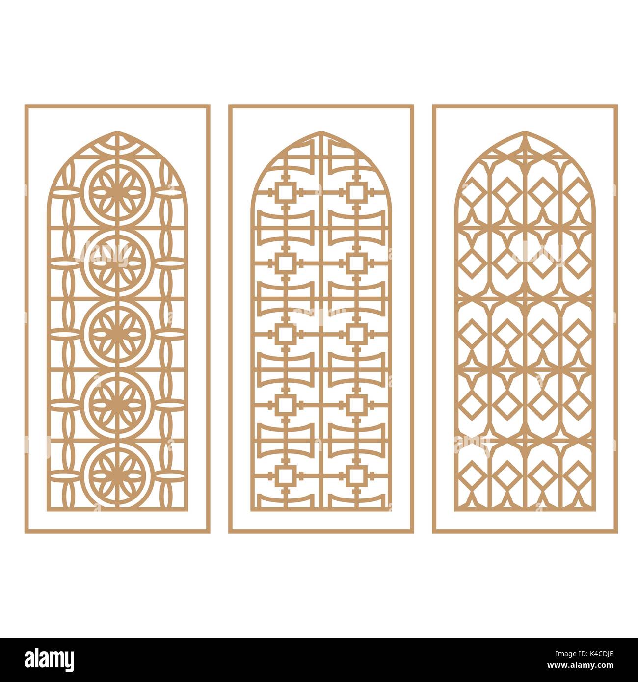 Traditional Arabic Window and Door Pattern, vector set Stock Vector ...