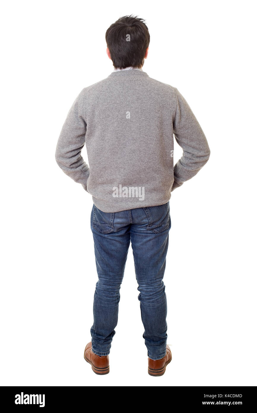 young casual man from the back, full body, isolated Stock Photo - Alamy