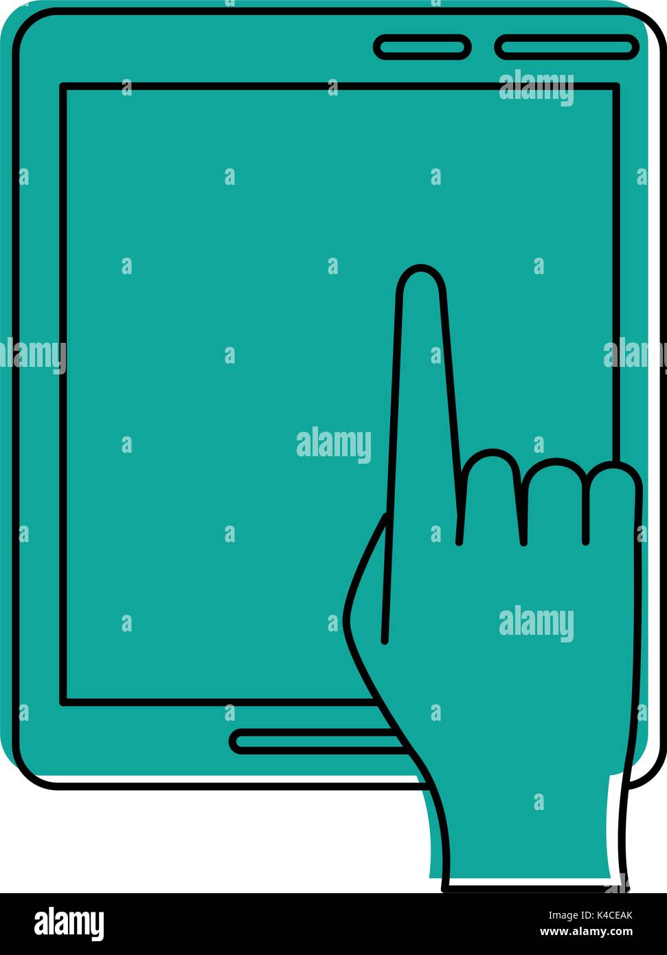 Tapping screen Stock Vector Images - Alamy