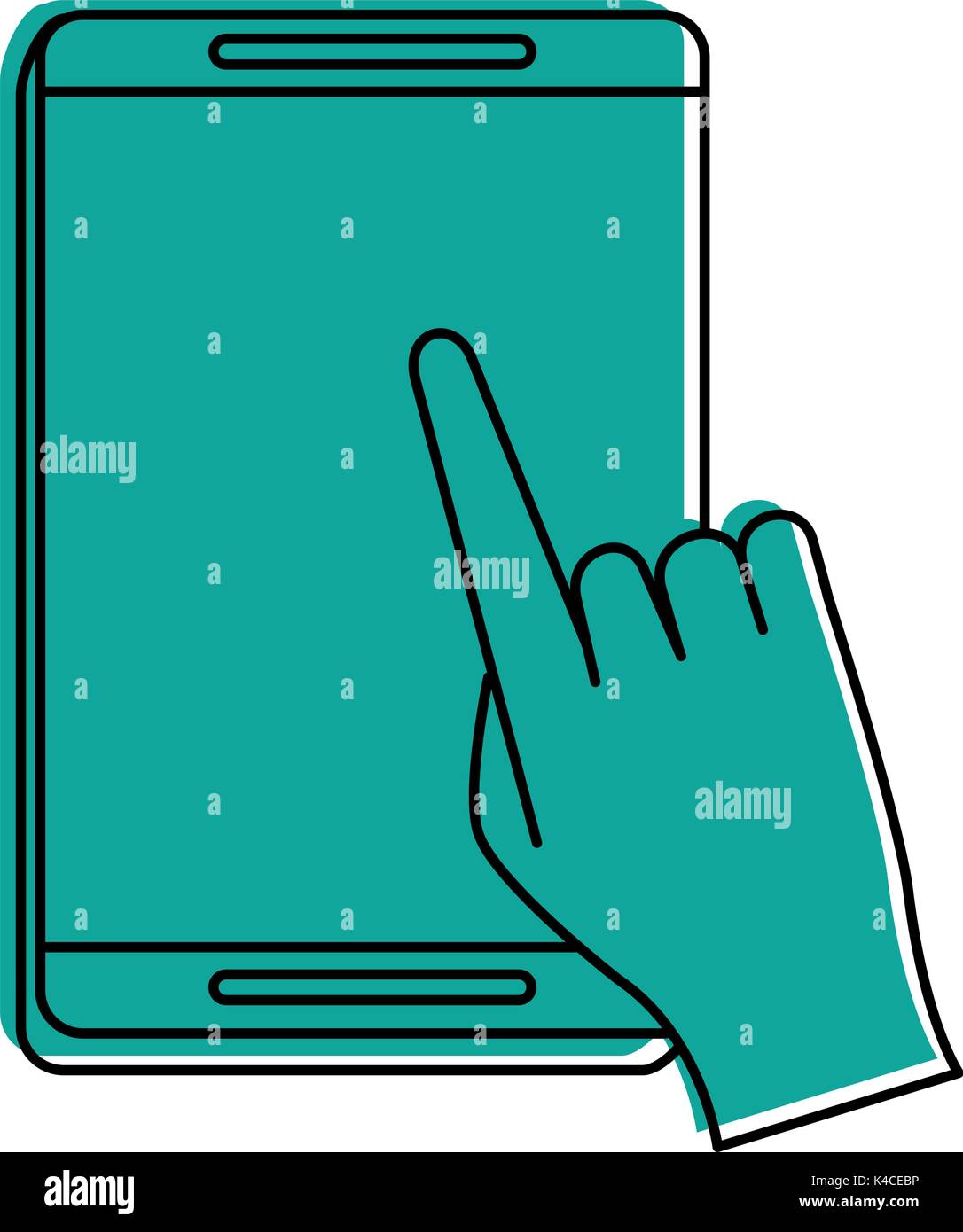 hand tapping on smartphone screen icon image Stock Vector Image & Art ...