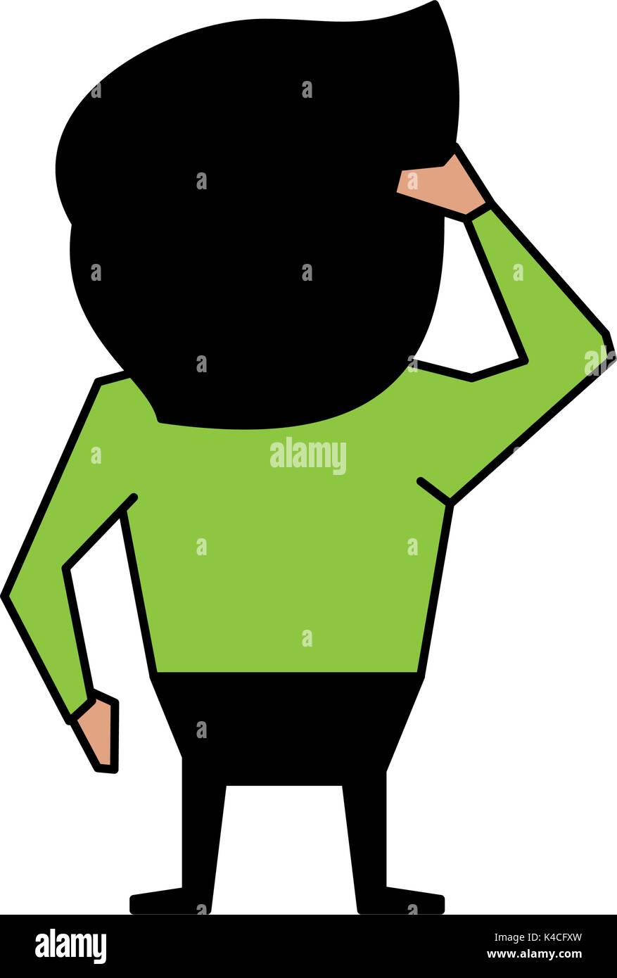 Man scratching back head Stock Vector Images - Alamy