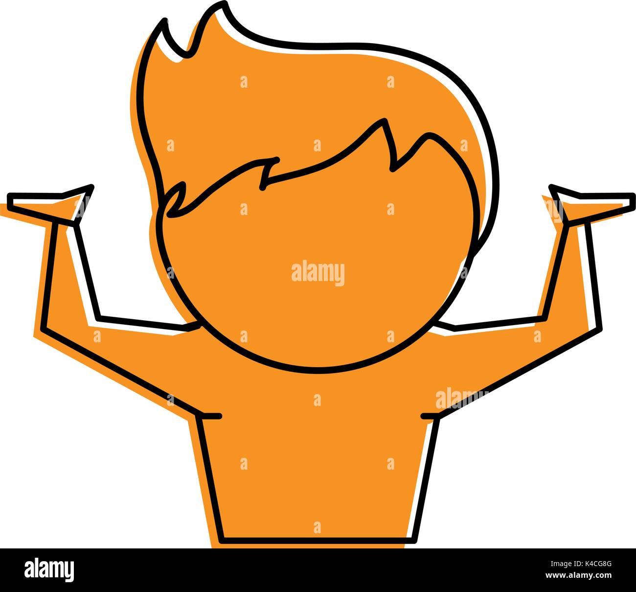 man cartoon with arms up expressing doubt icon image Stock Vector Image ...
