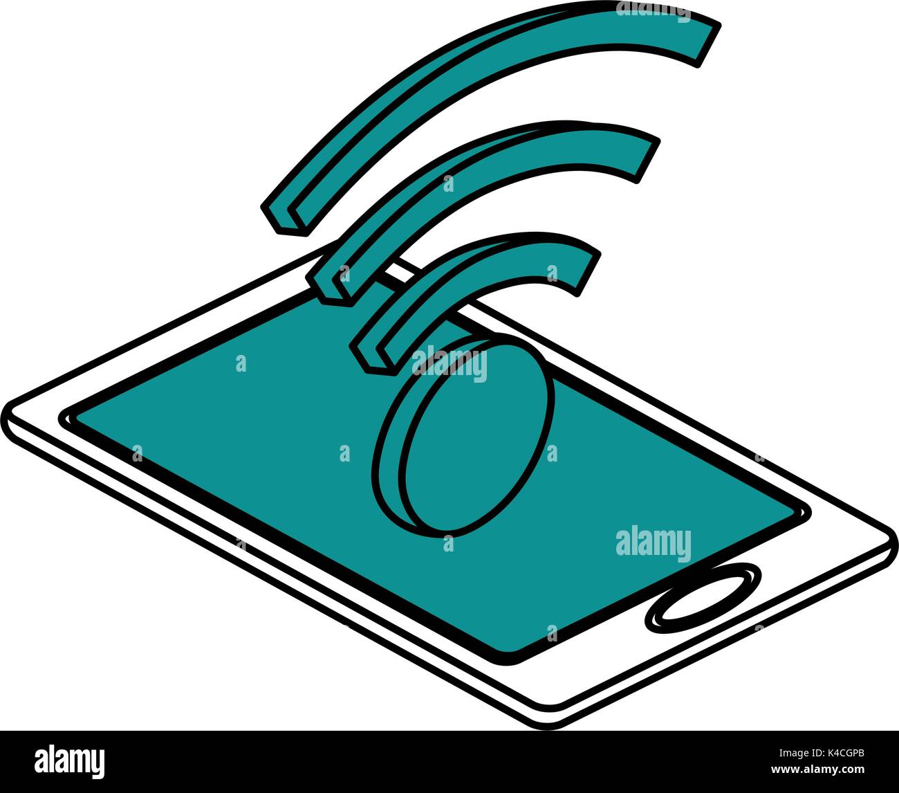 Wi fi symbol on smartphone Stock Vector Images - Alamy