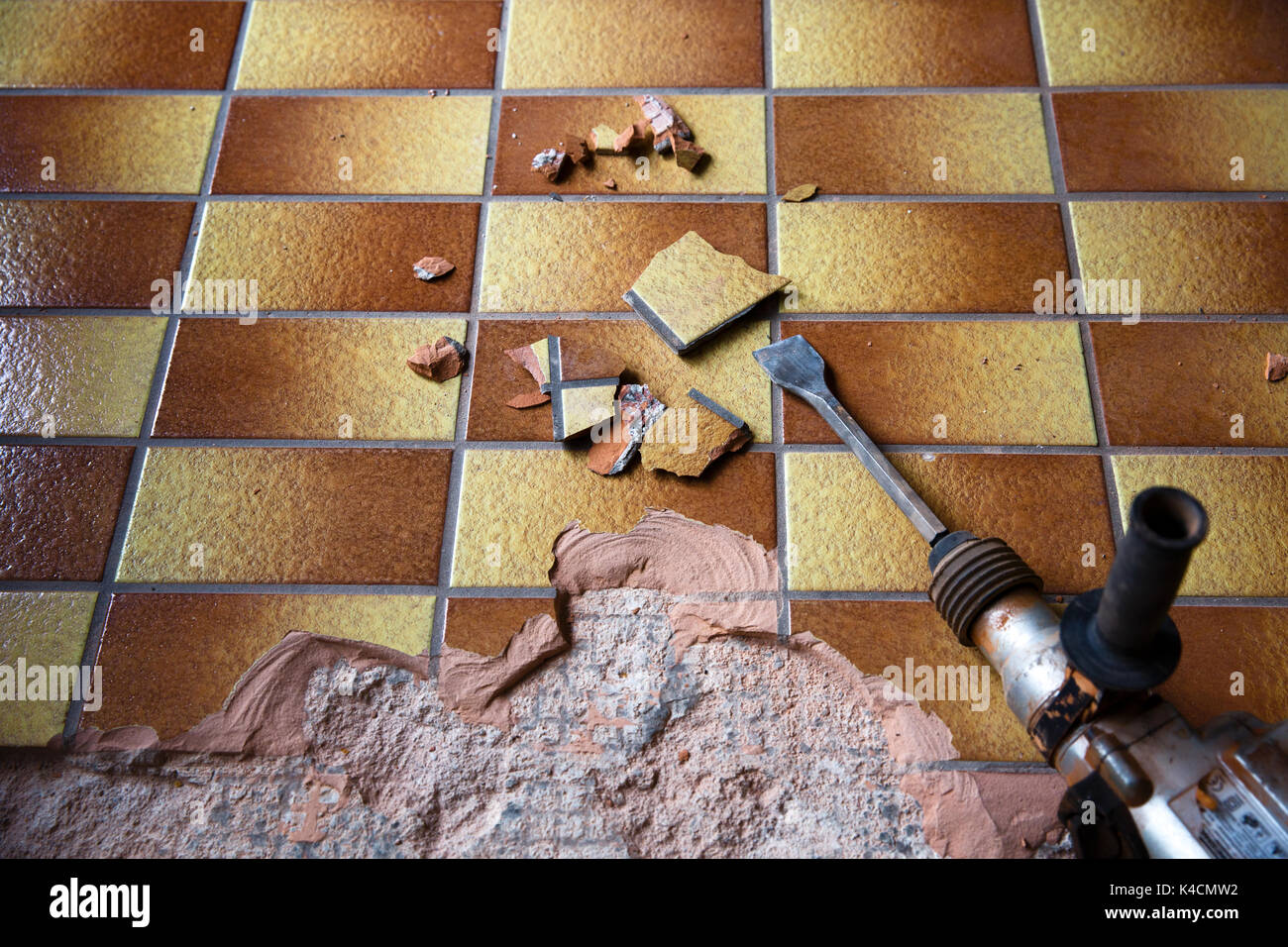 Renovation Work, Tile Flooring, Tools Stock Photo - Alamy