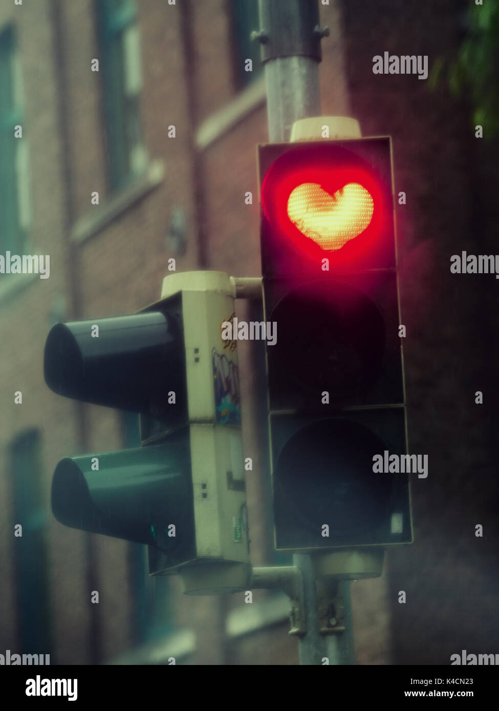 Red Light, Red Heart Stock Photo - Alamy