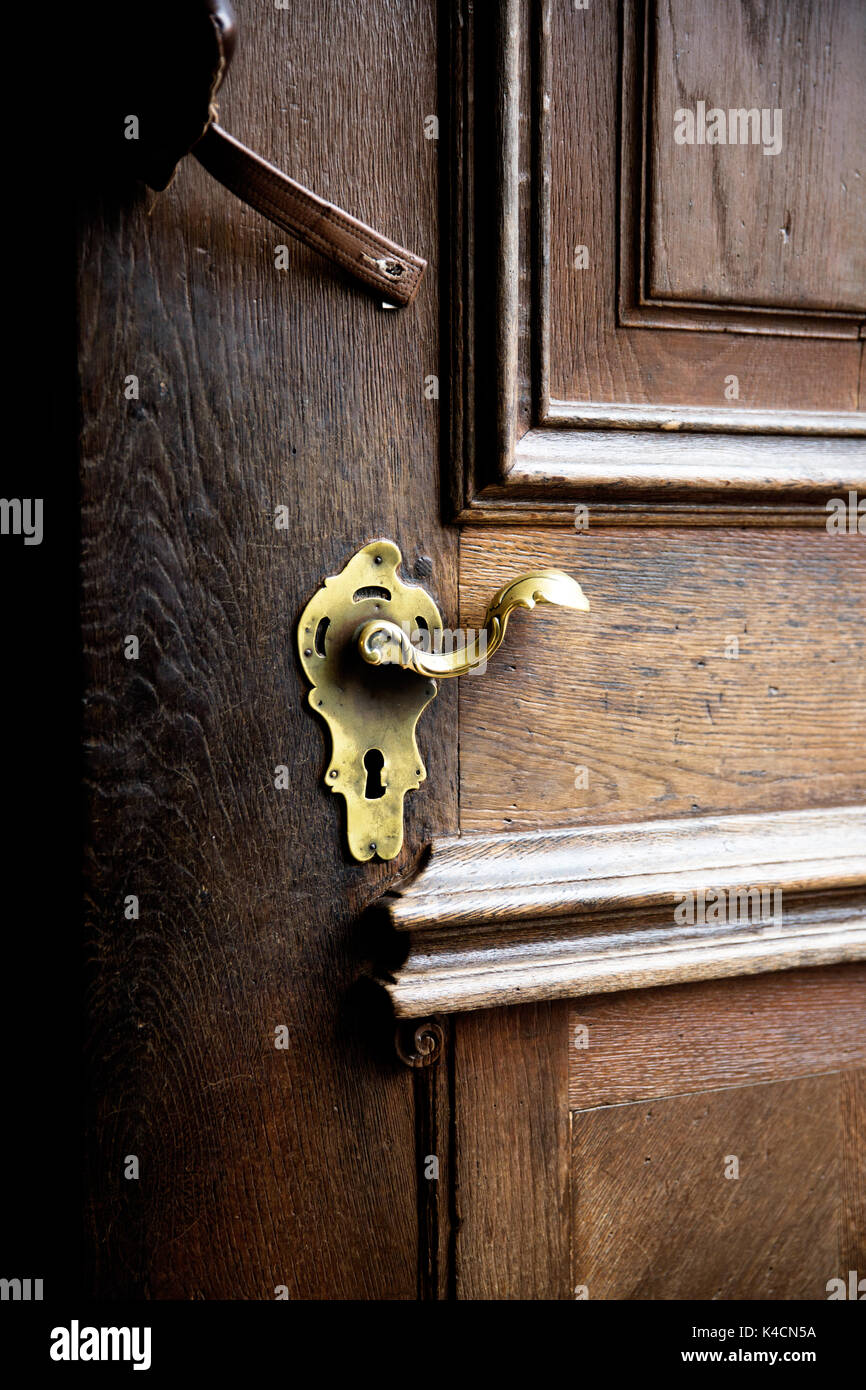 Old Heavy Oak Door Stock Photo - Alamy