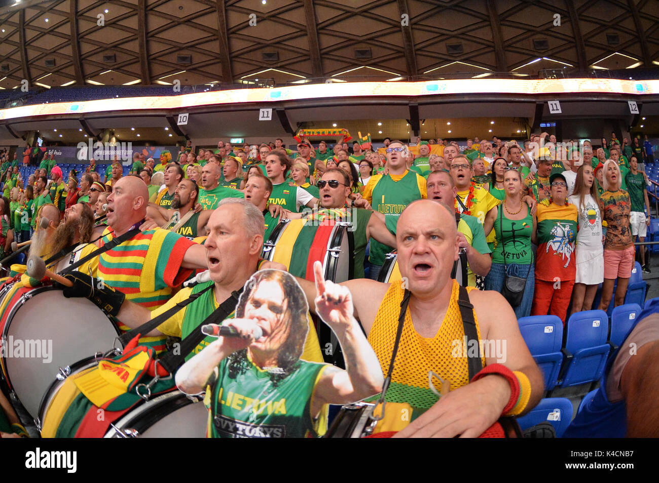 fans of Lithuania during Erurobasket Group B a game between Ukraine vs ...