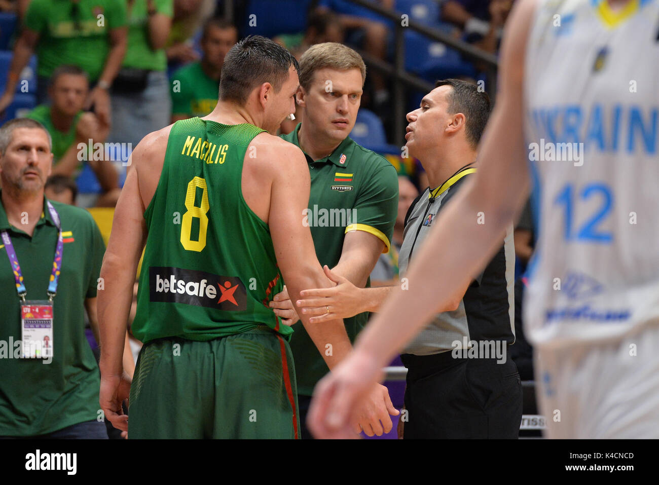 Jonas Macilius and Dainius Adomaitis of Lithuania during Erurobasket ...