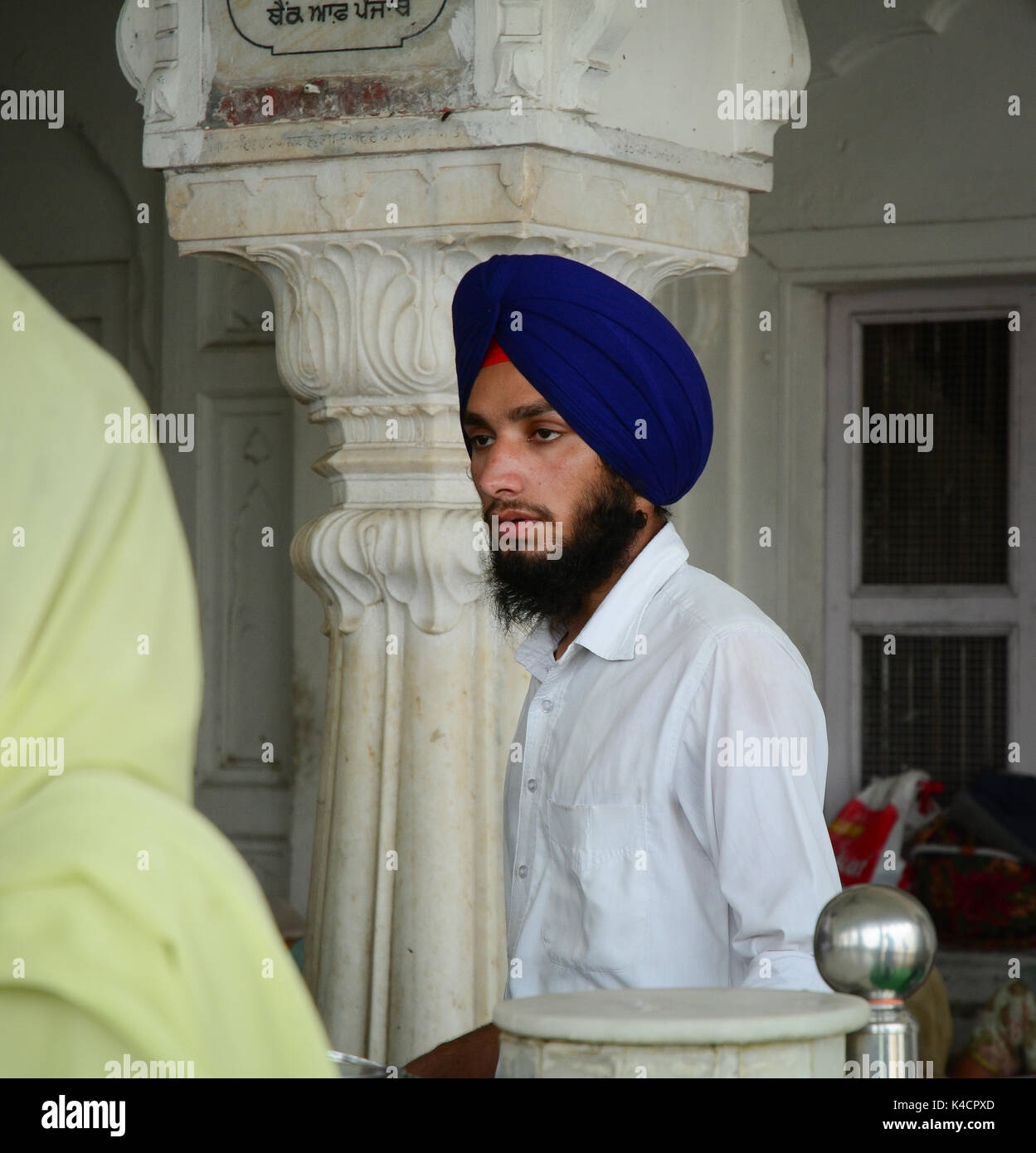 Amritsar, India - Jul 25, 2015. A young man in traditional clothes at ...