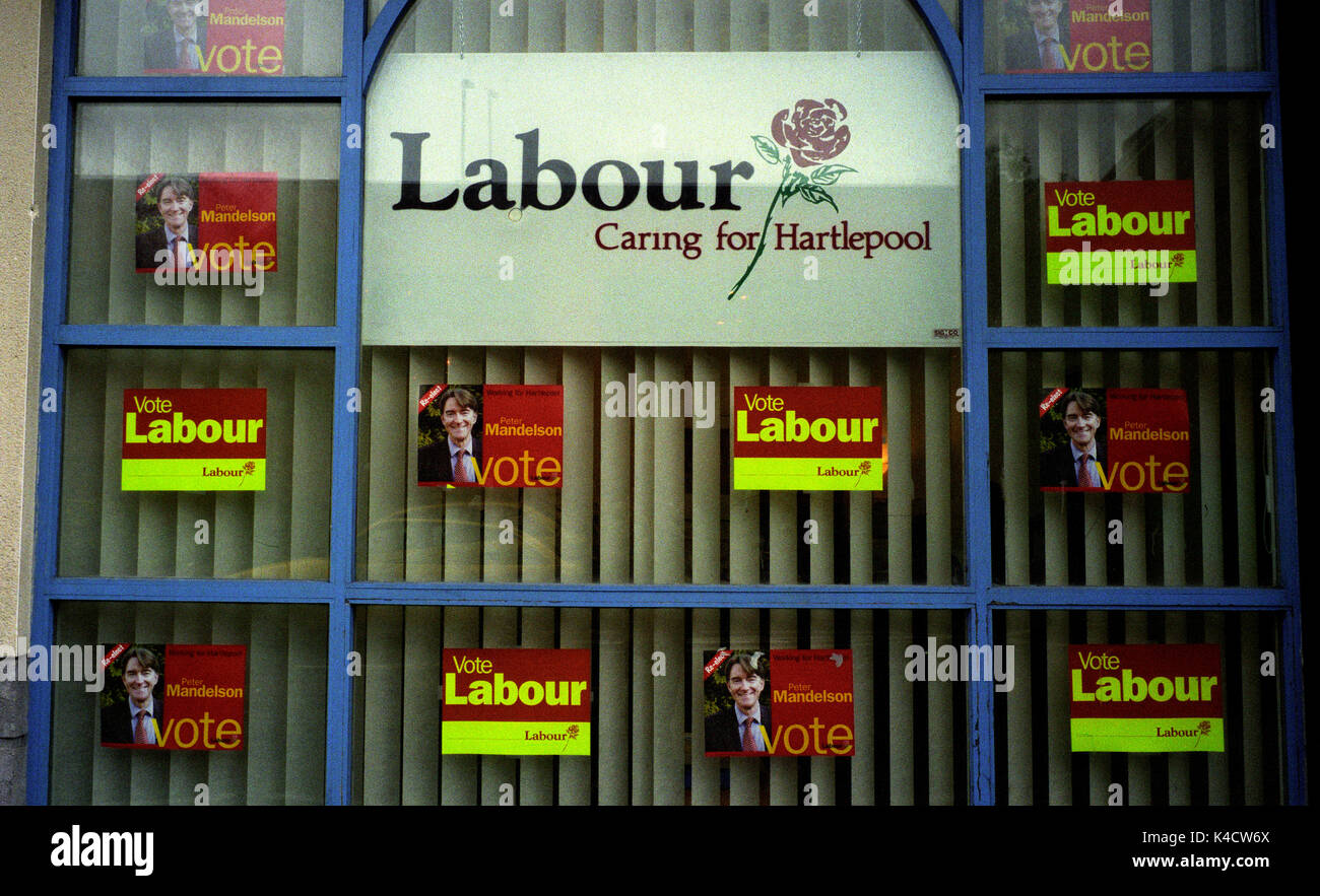 Peter Mandelson on the 2001 election campaign trail in his Hartlepool ...