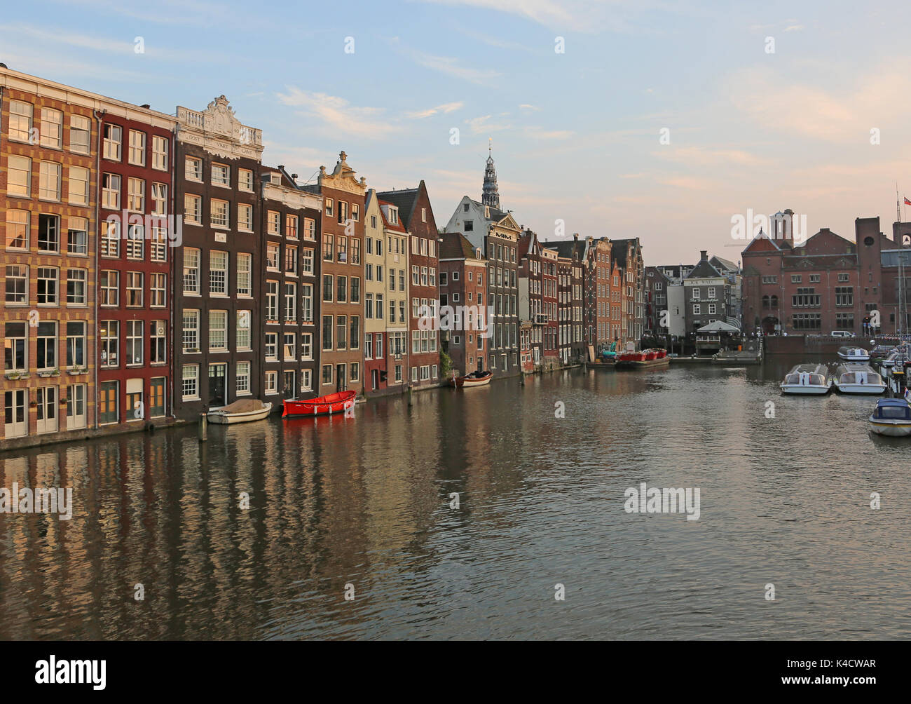 facade of houses with Dutch-style architecture on the Canal of the City ...