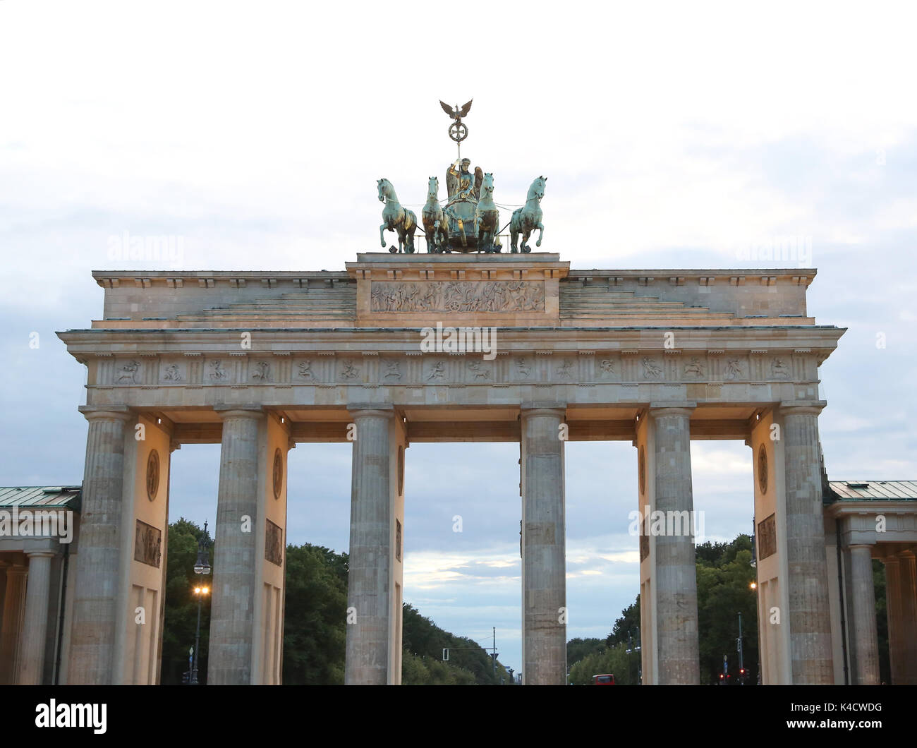 Brandenburg Gate Symbol of Berlin City with Quadriga with four Horses ...
