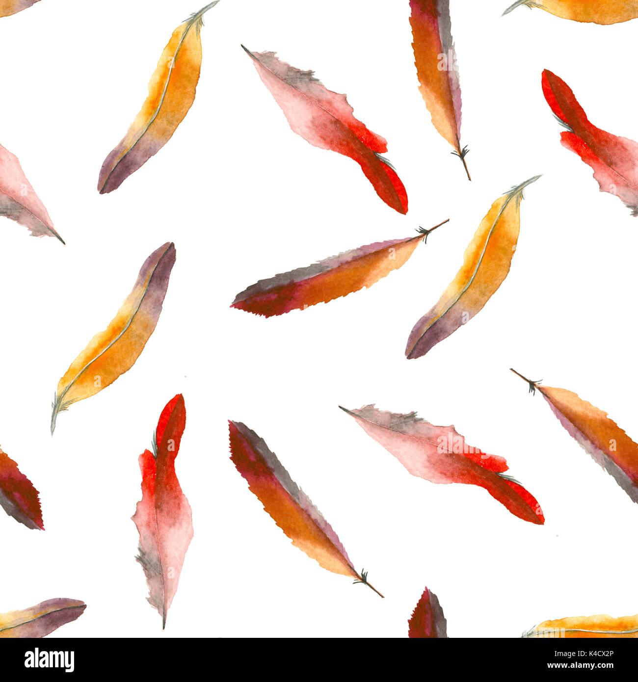 Watercolor feather pattern Stock Photo - Alamy