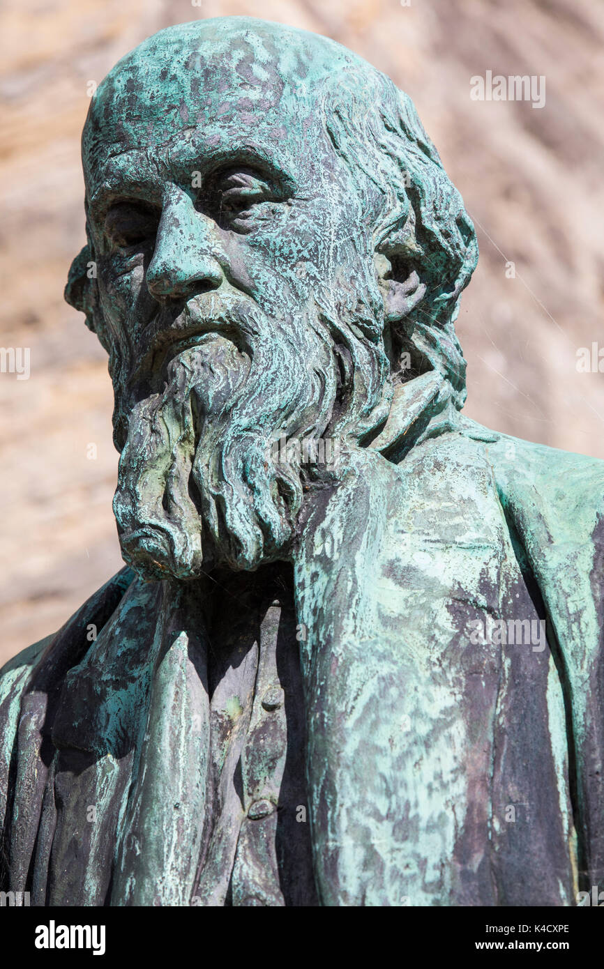 A statue of poet William Barnes, located outside St. Peters Church in ...