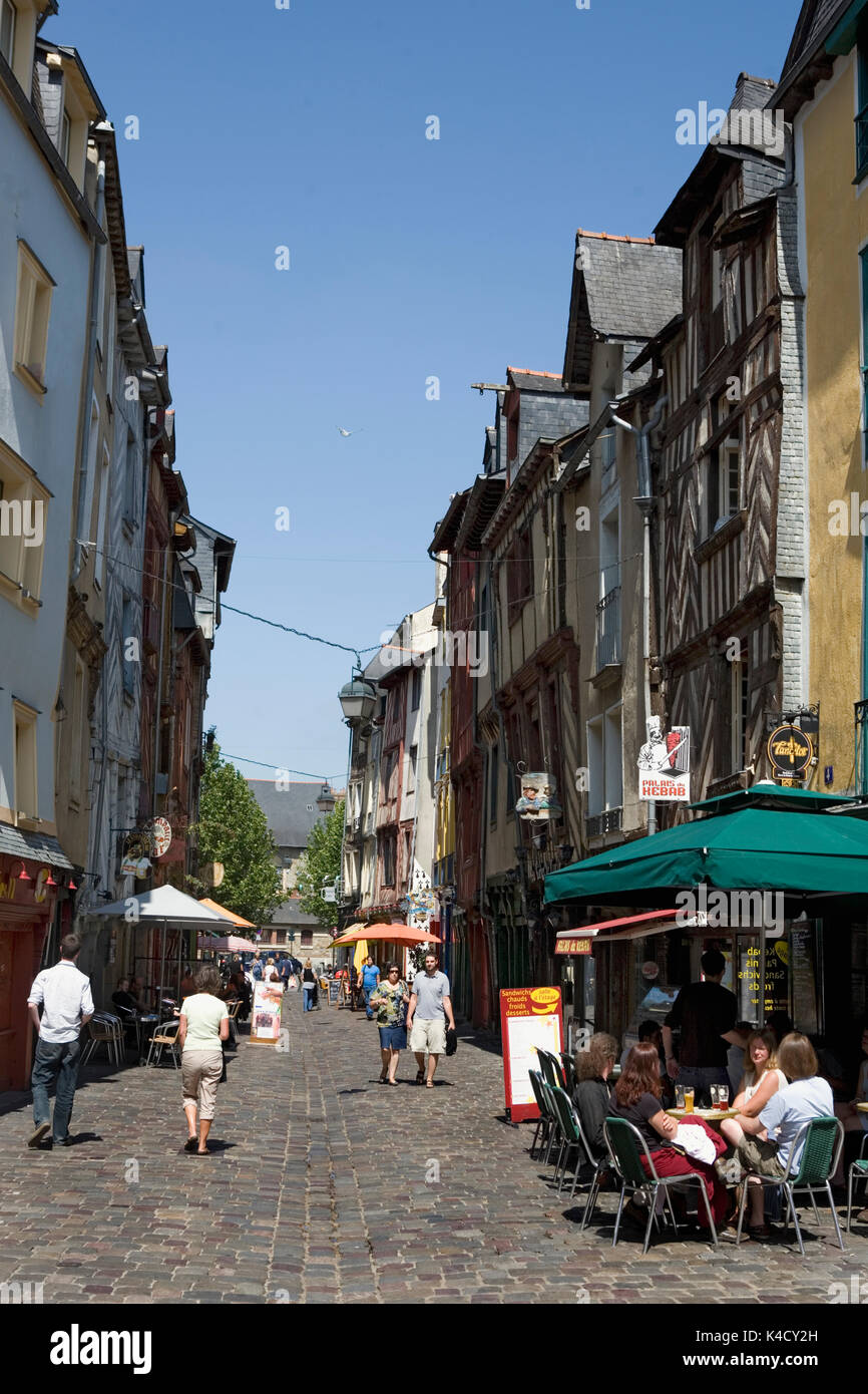 Rue St-Michel, Rennes, Brittany, France: known as "la rue de la soif ...