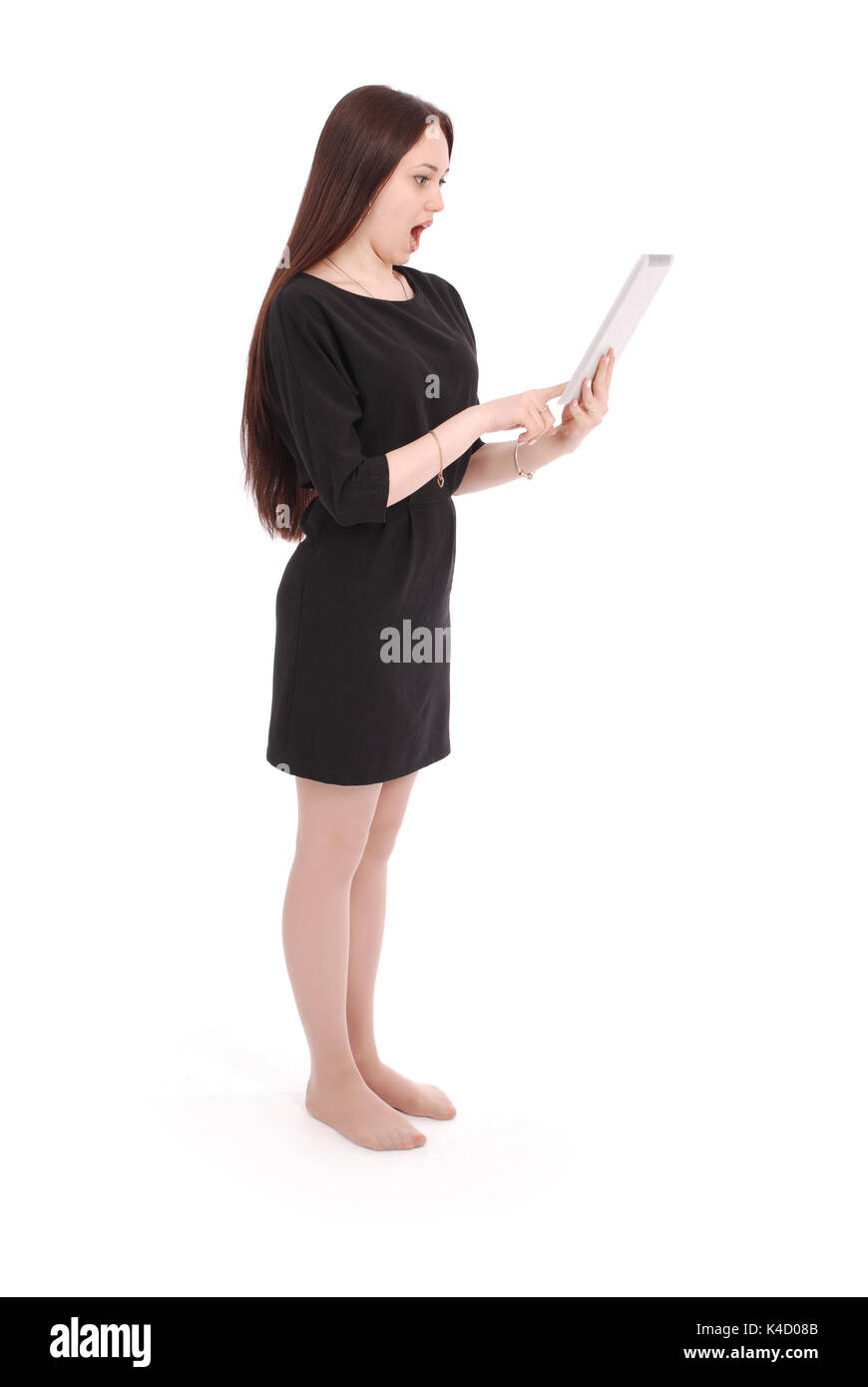 White teen girl with long brown hair Cut Out Stock Images & Pictures ...