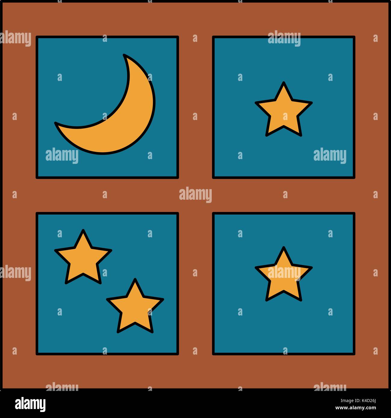 window with starry night sky icon image Stock Vector Image & Art - Alamy