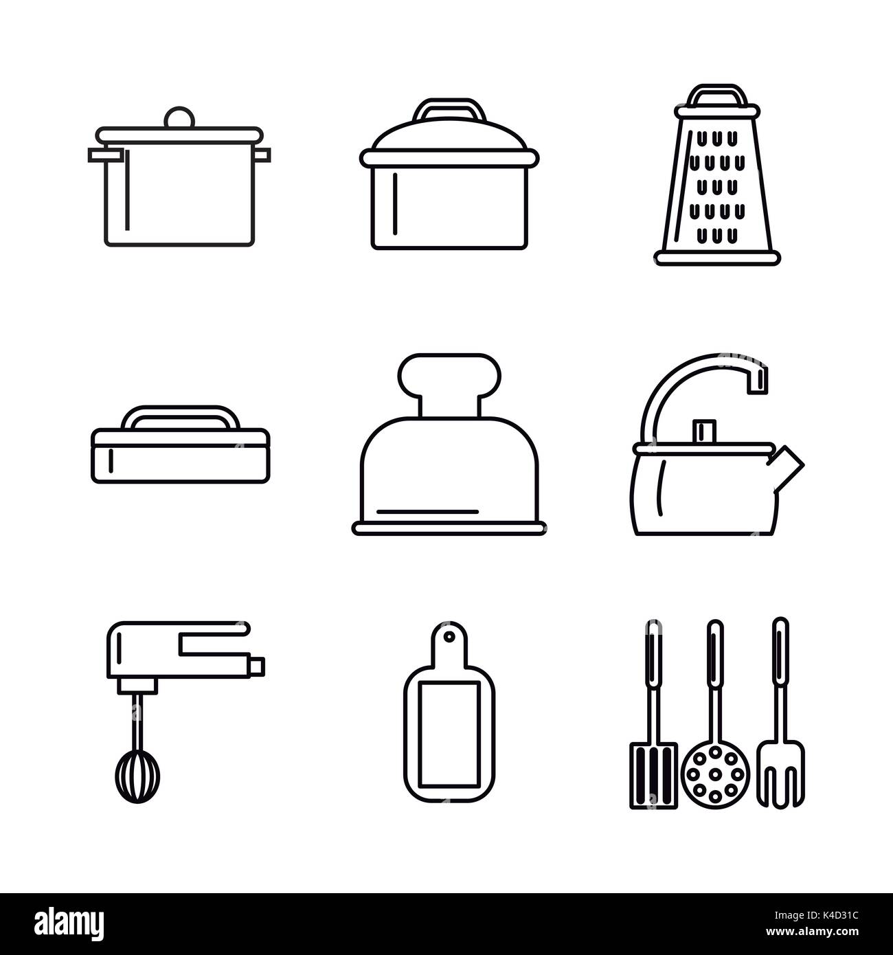 Kitchen utensils icons Stock Vector Image & Art - Alamy