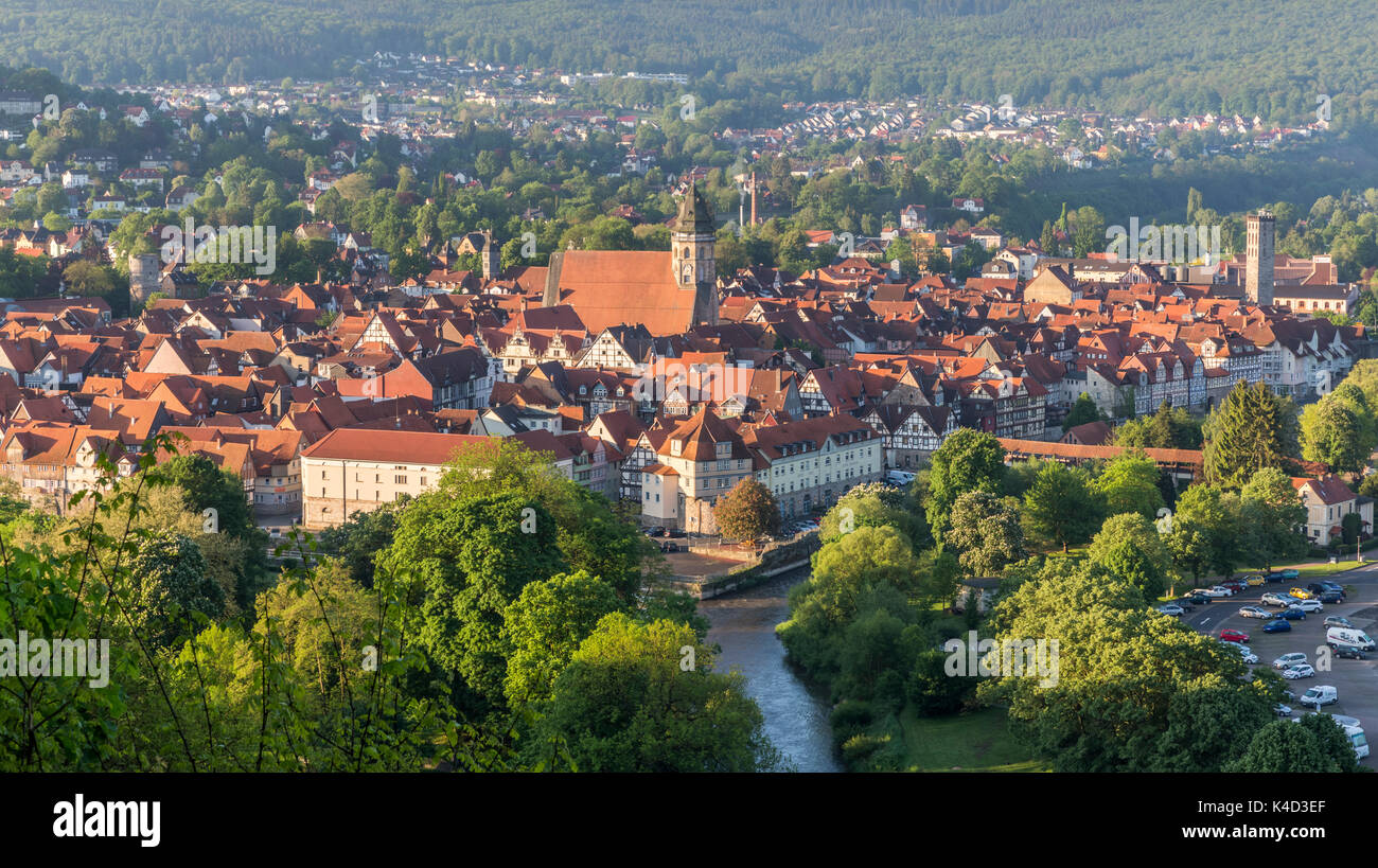 Aerial view of Hann Munden, Lower Saxony, Germany Stock Photo - Alamy