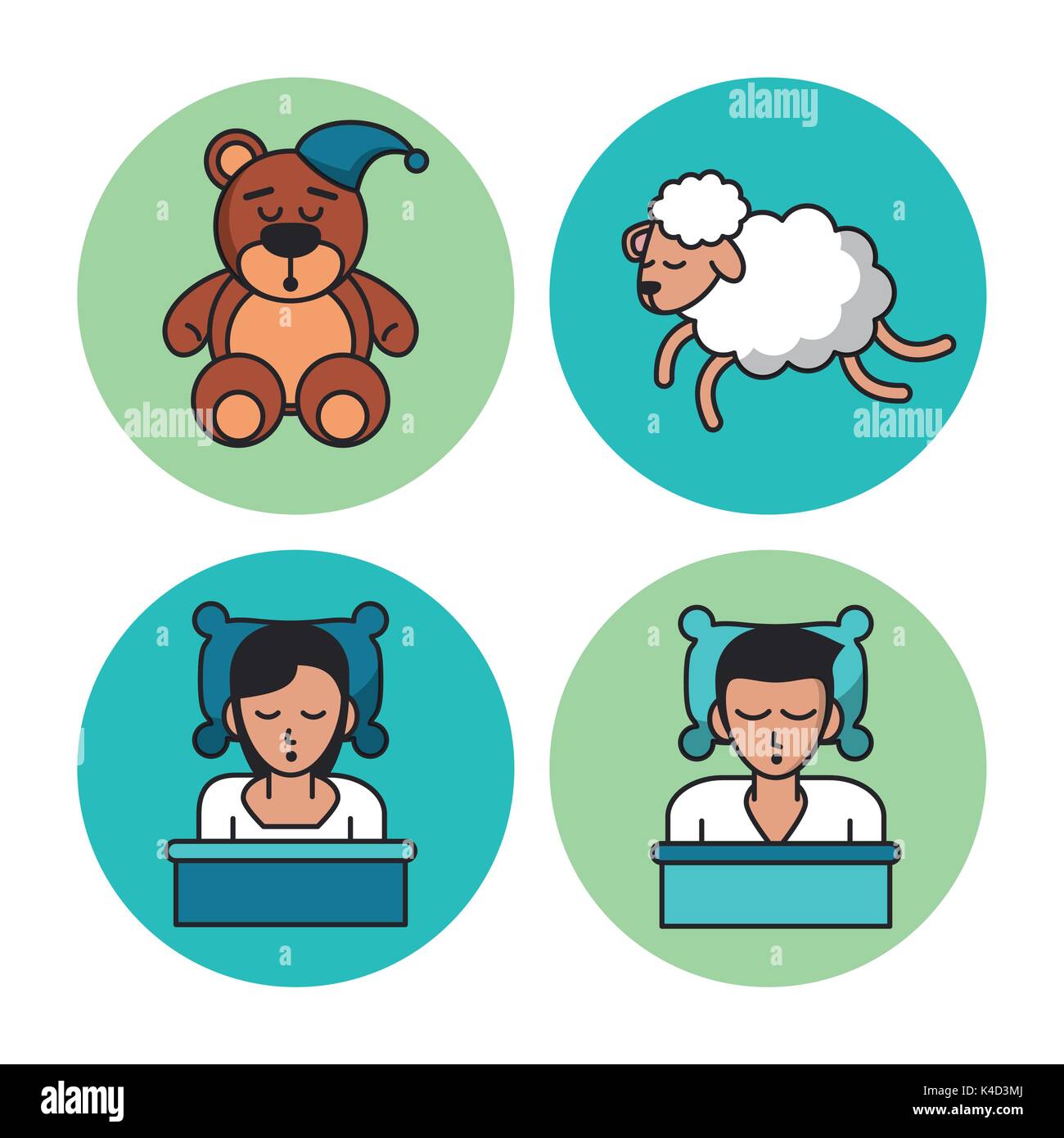 Cute sleep icons Stock Vector Images - Alamy