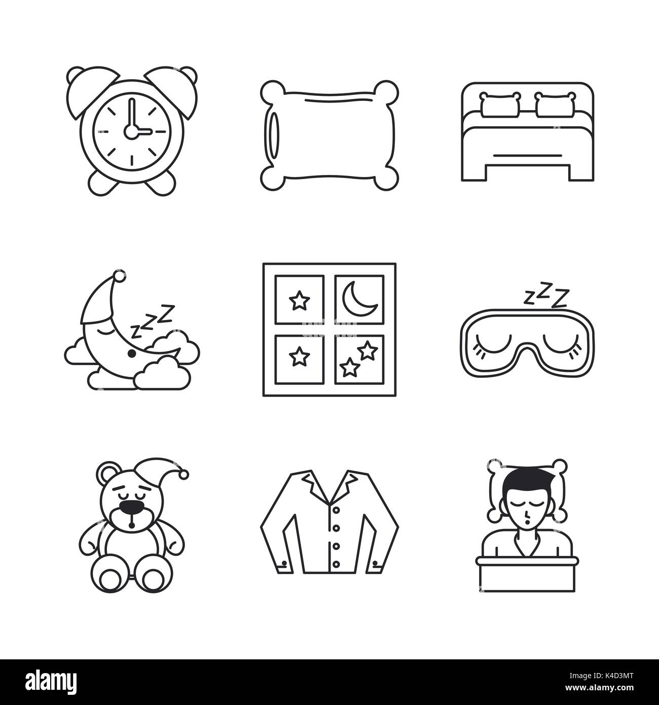 Cute sleep icons Black and White Stock Photos & Images - Alamy