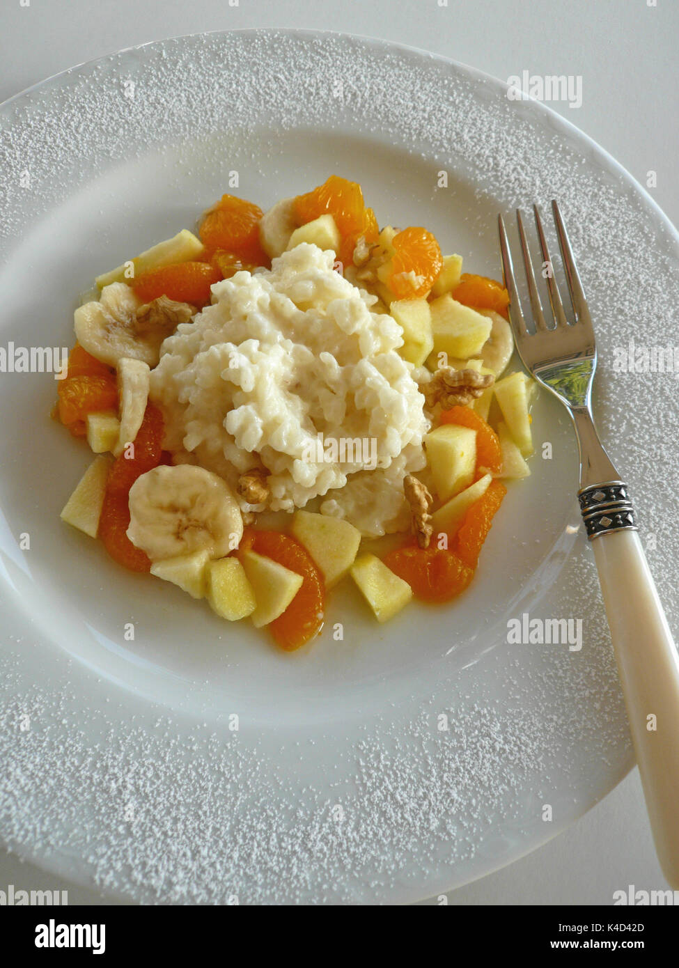Milk Rice With Fruit Stock Photo - Alamy