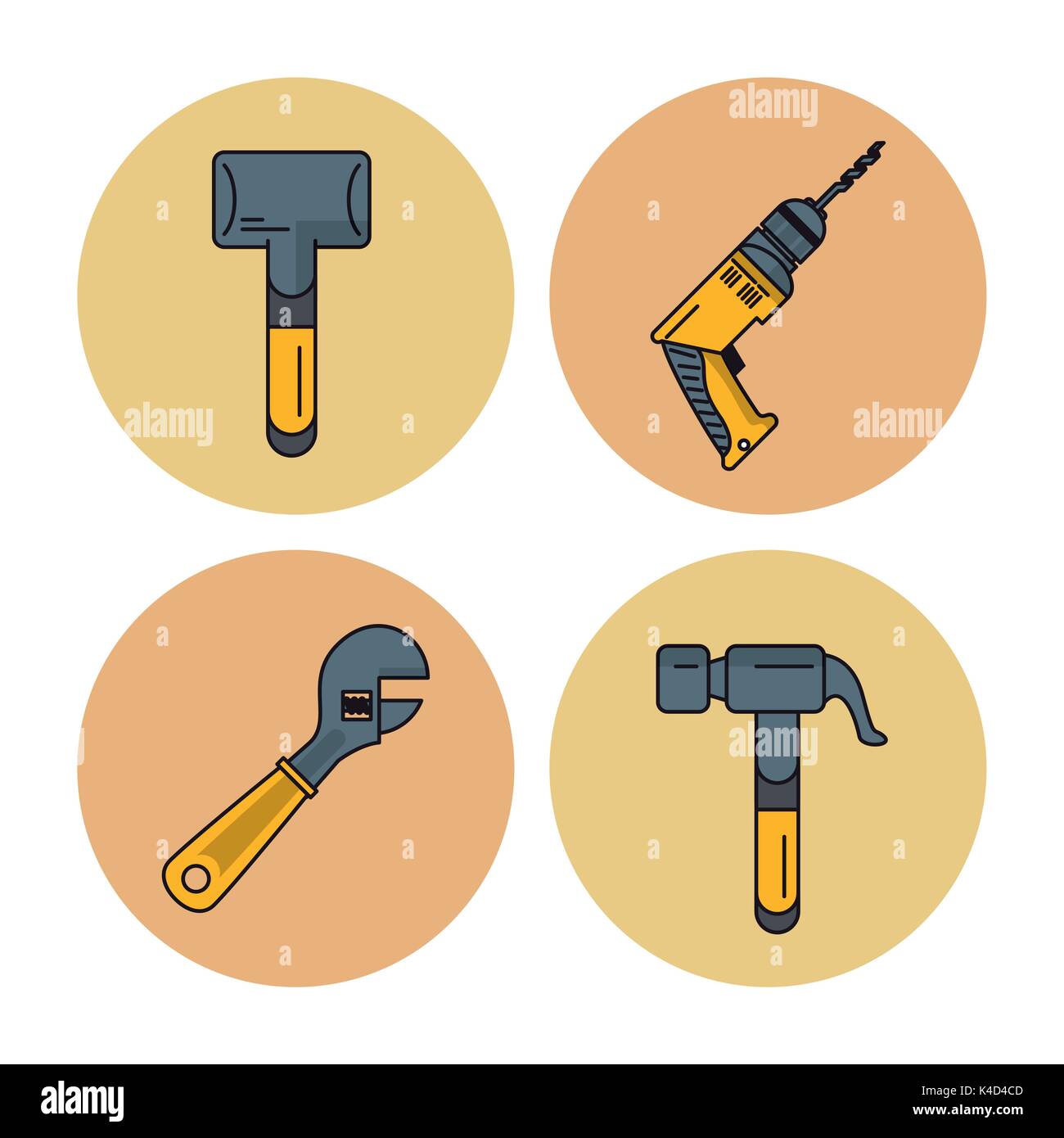construction round icons Stock Vector Image & Art - Alamy