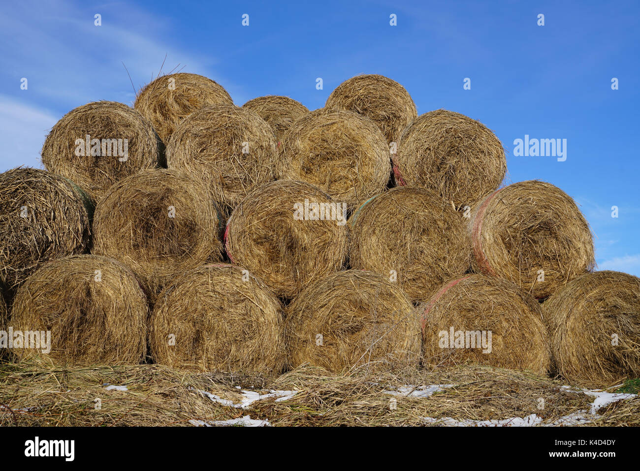 Stacked Hay Bales Stock Photo - Alamy