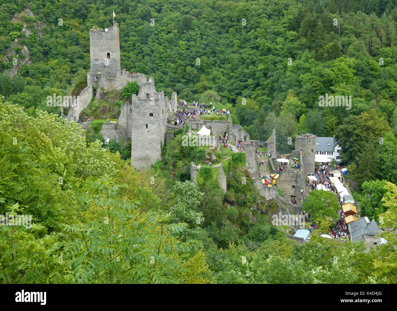 Castle Of Manderscheid, Eifel Stock Photo - Alamy