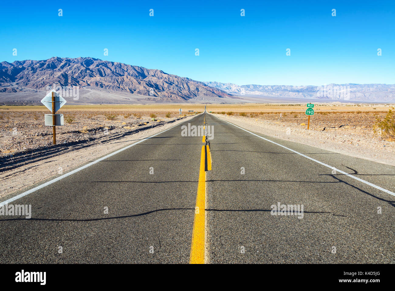 Beautiful view of Highway 190 running through Death Valley National ...