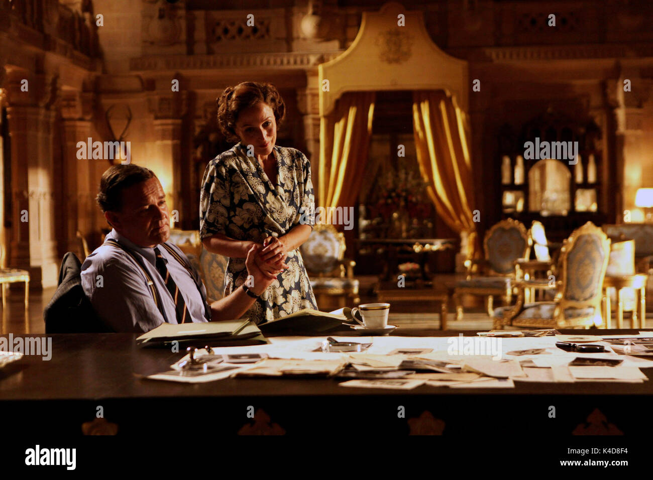 VICEROY'S HOUSE, from left, Gillian Anderson as Lady Edwina Mountbatten ...