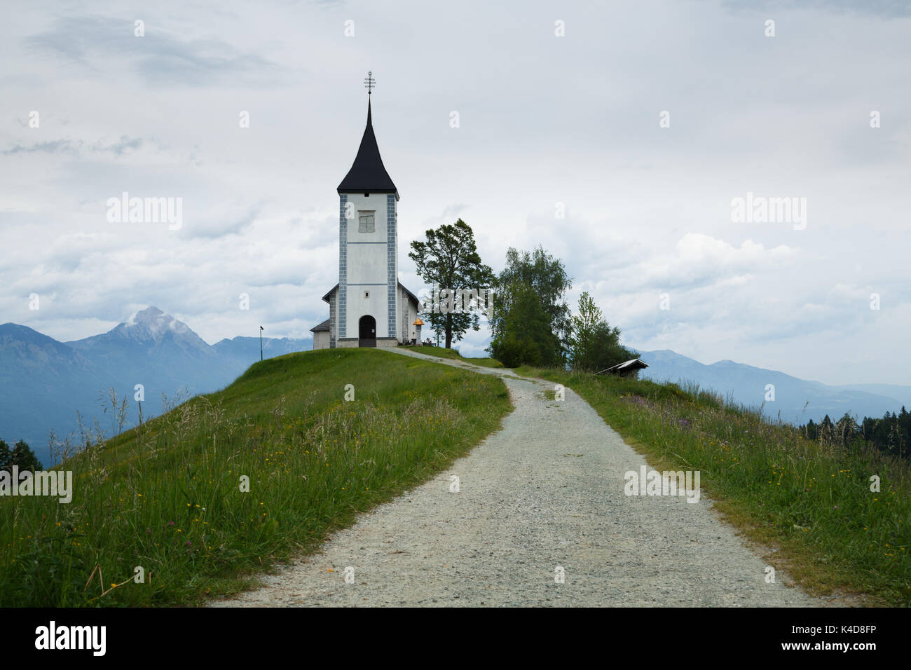 Jamnik church of Saints Primus and Felician, perched on a hill on the ...