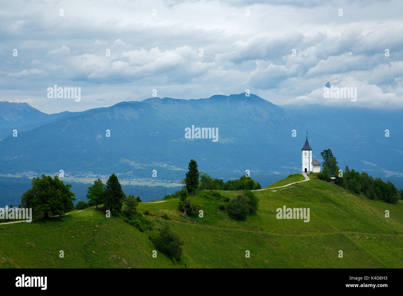 Jamnik church of Saints Primus and Felician, perched on a hill on the ...