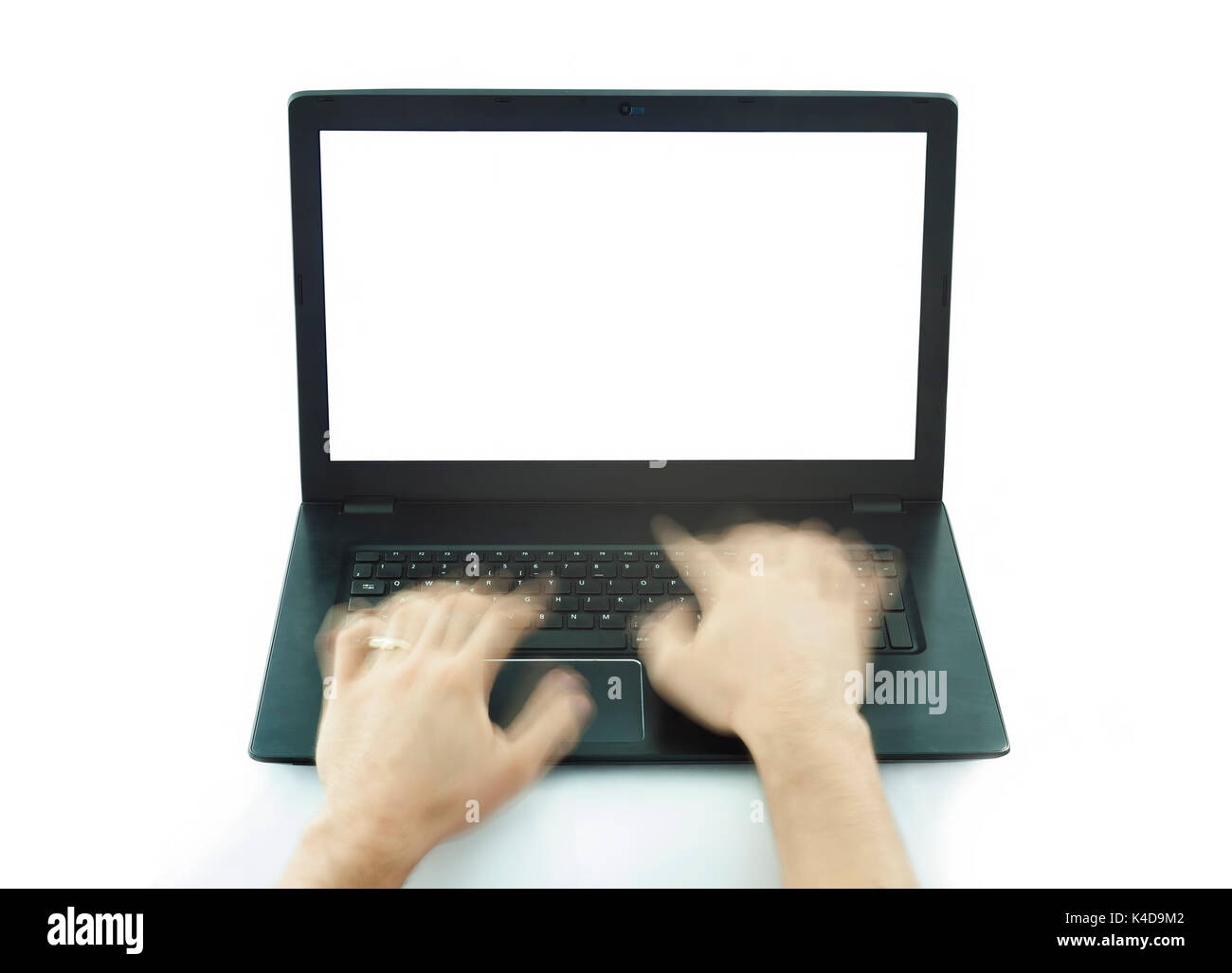 hands typing and working fast on laptop keyboard Stock Photo - Alamy
