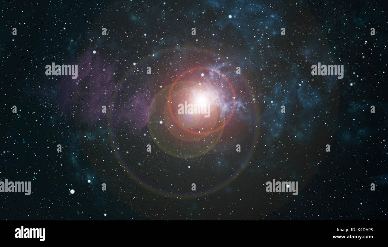 Panoramic looking into deep space. Dark night sky full of stars. The ...