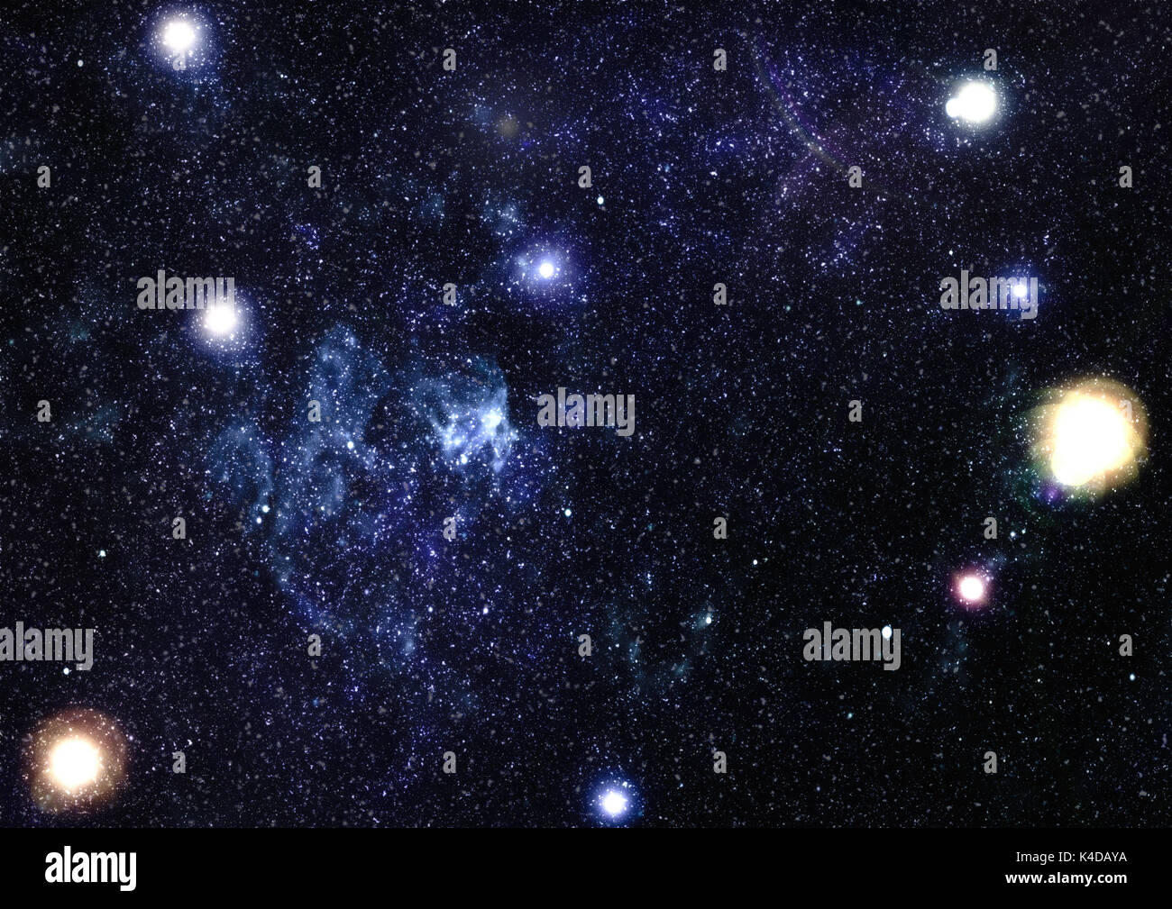 Panoramic looking into deep space. Dark night sky full of stars. The ...