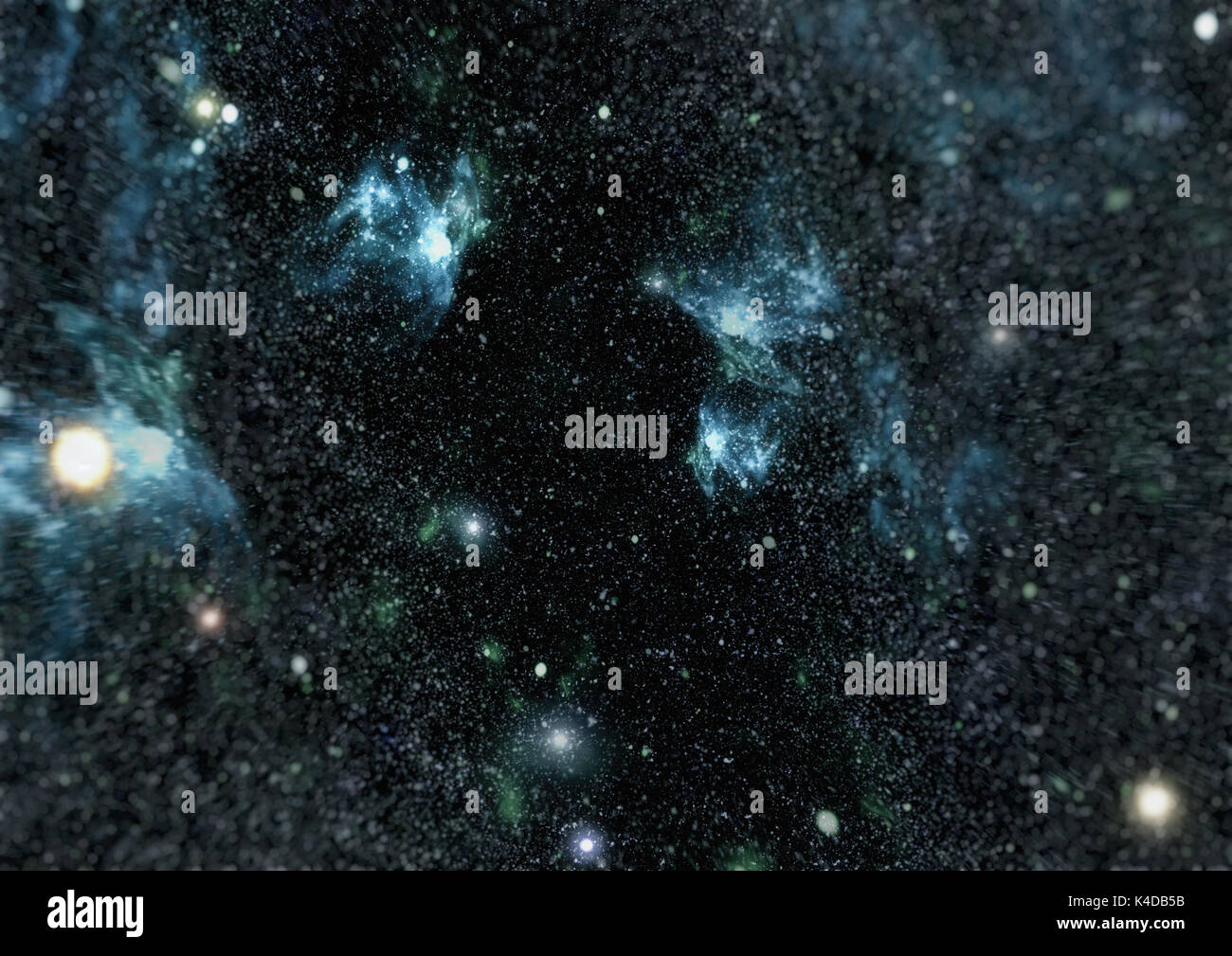 Panoramic looking into deep space. Dark night sky full of stars. The ...