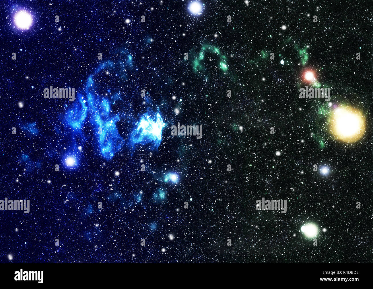 Panoramic looking into deep space. Dark night sky full of stars. The ...