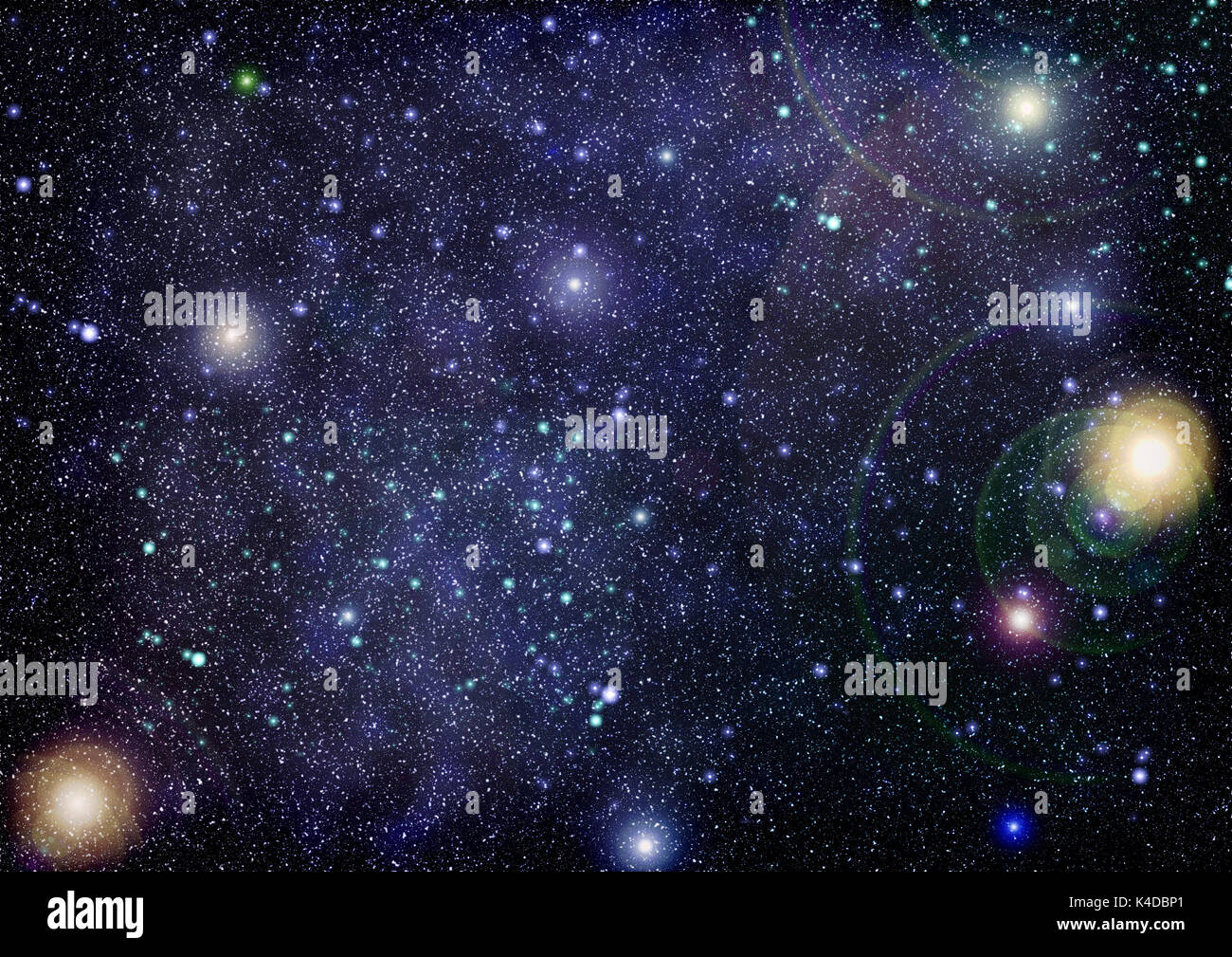 Panoramic looking into deep space. Dark night sky full of stars. The ...
