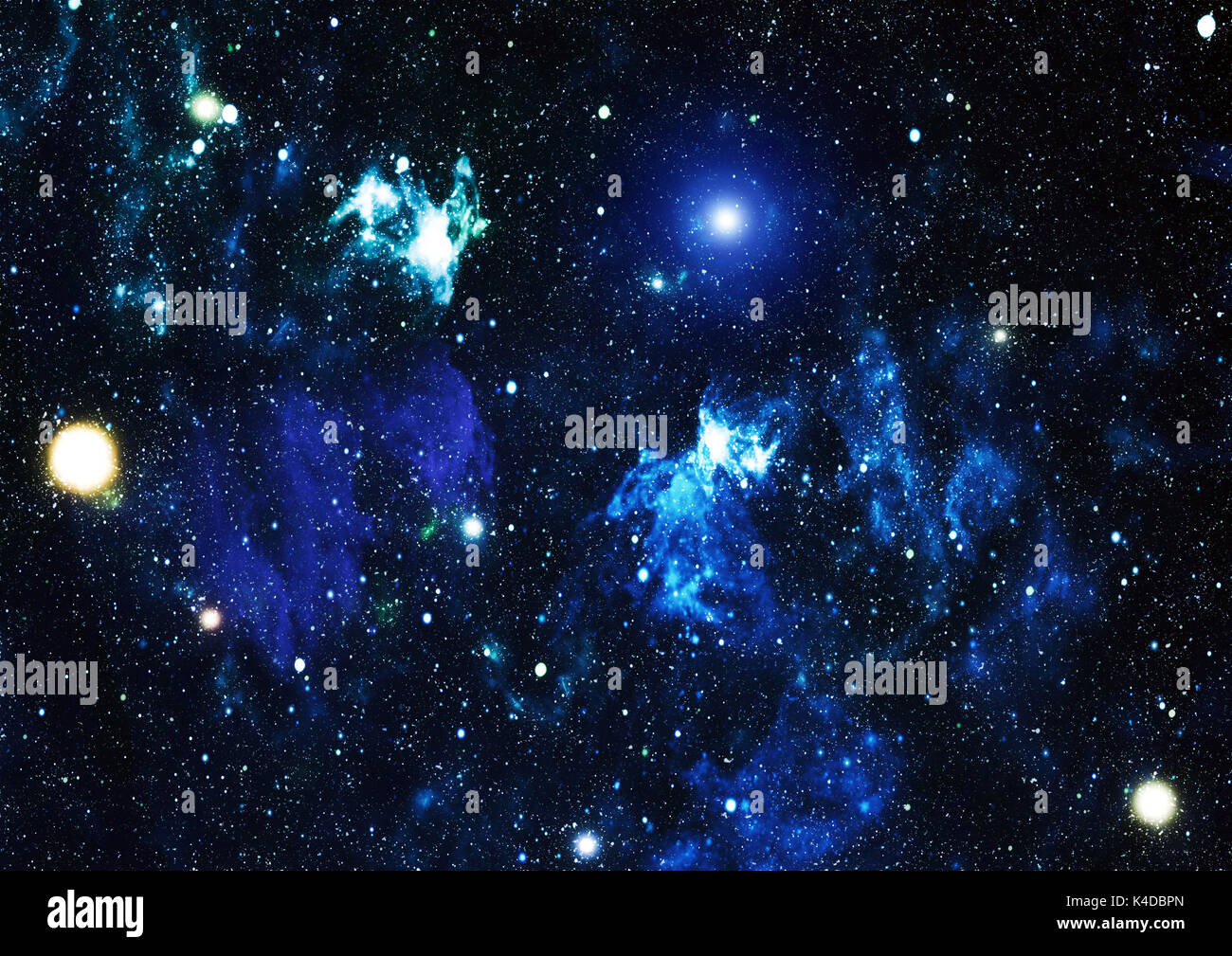 Panoramic looking into deep space. Dark night sky full of stars. The ...