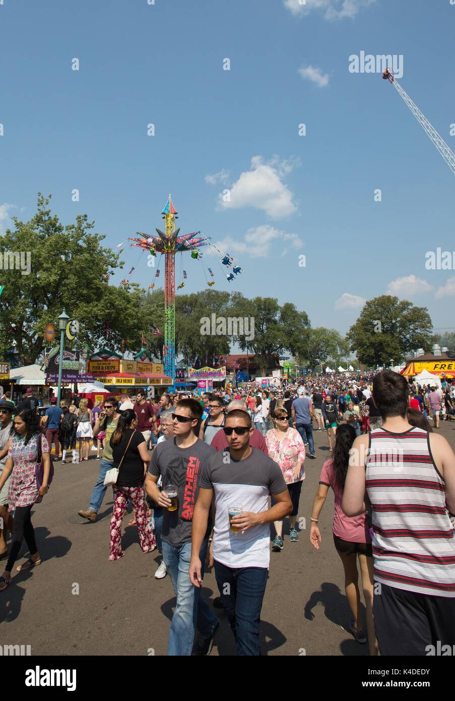 A crowd of people at the Minnesota State Fair in St. Paul, MN, USA ...